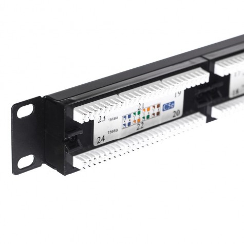 Netrack patch panel 19'' 24-port cat. 5e UTP, with shelf