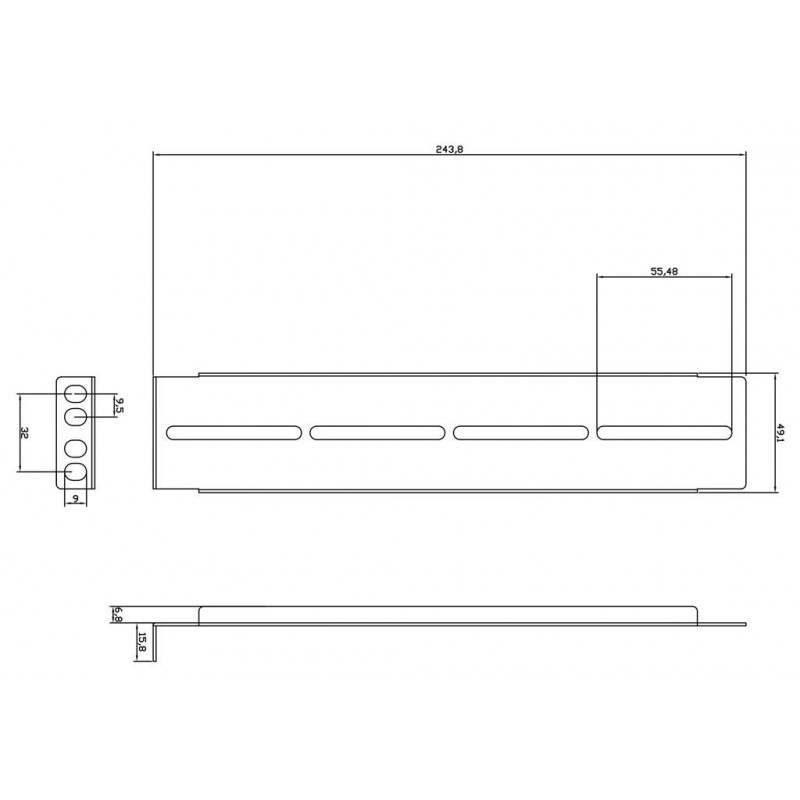 Netrack sliding rails for RACK 19" server case, depth 25 - 78cm