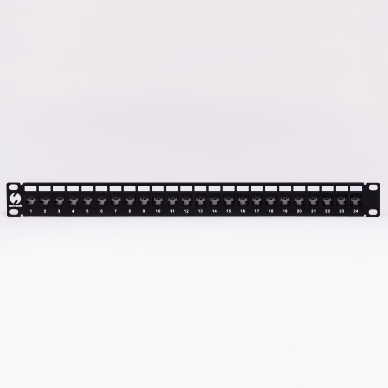 Netrack keystone patch panel 19" 24-port, UTP, equipped with 24x ...