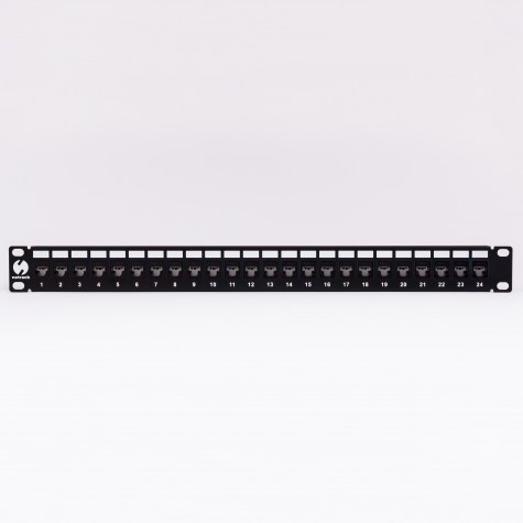 Netrack keystone patch panel 19" 24-port, UTP, equipped with 24x ...