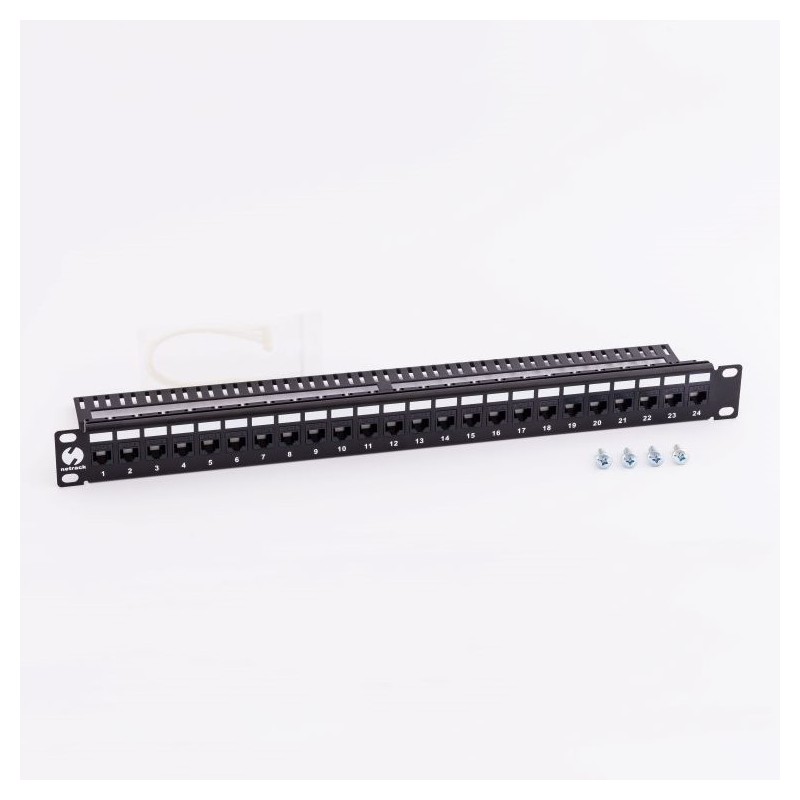 Netrack keystone patch panel 19" 24-port, UTP, equipped with 24x ...
