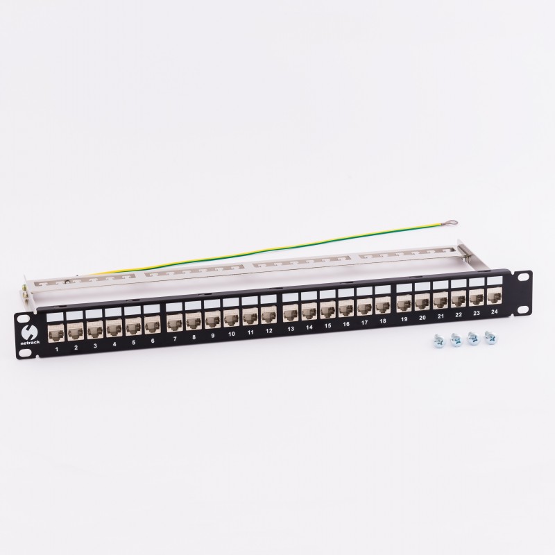 Patch panel keystone RACK 19" 24 porty, FTP, STP, wyposażony ...