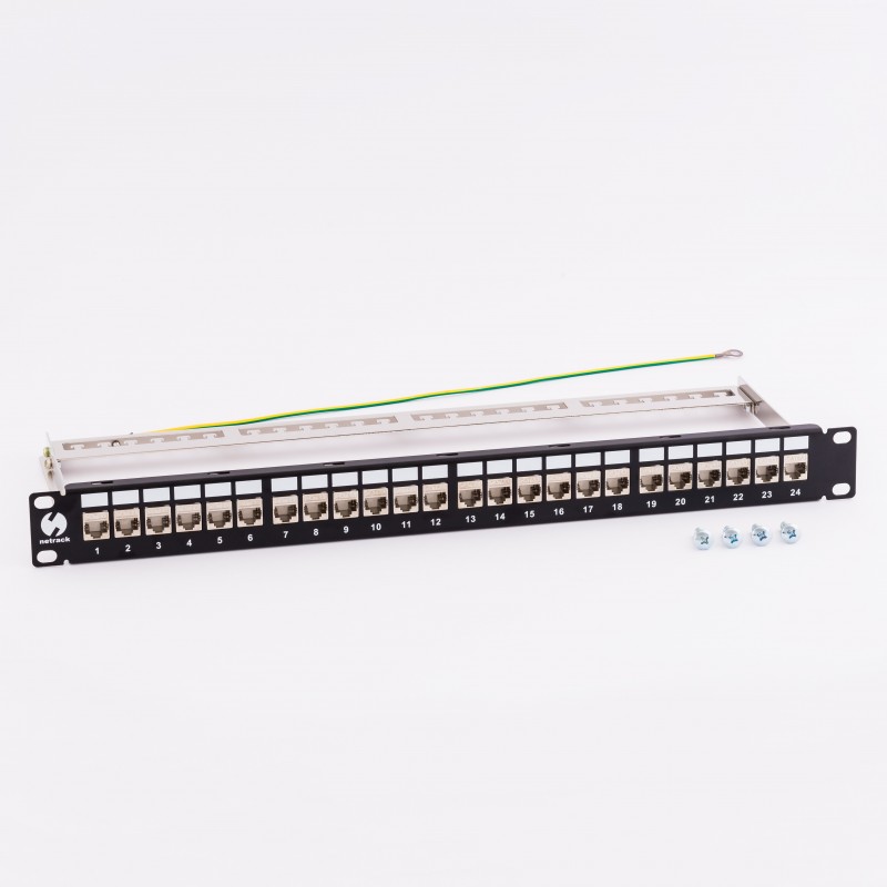 Patch panel keystone RACK 19" 24 porty, FTP, STP, wyposażony ...