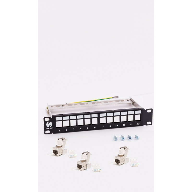 Netrack keystone patch panel 10" 12-port, FTP, equipped with 12x ...