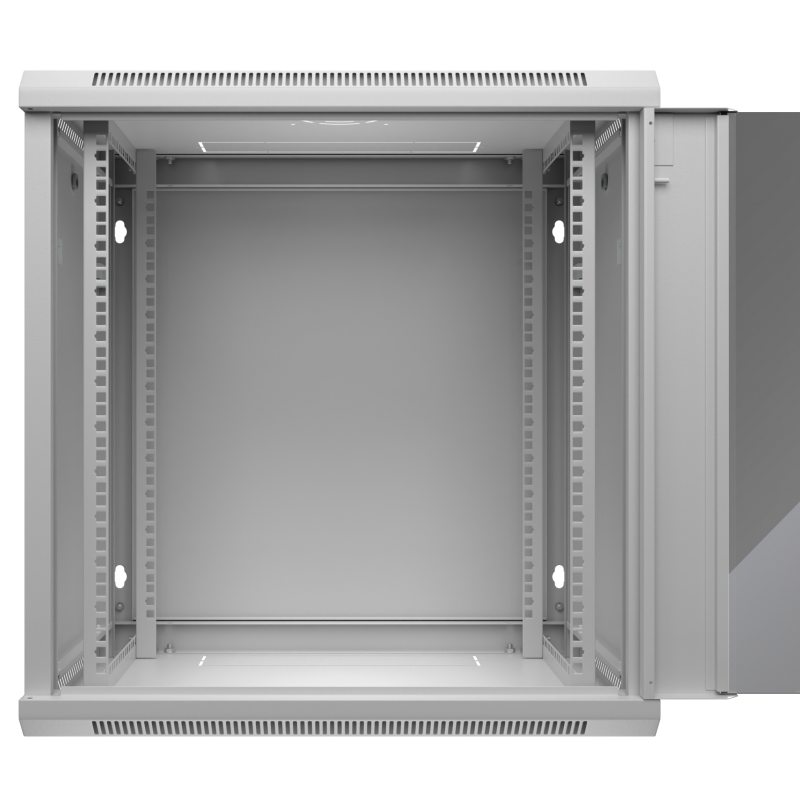Netrack wall cabinet F-Line Rack 19", 12U/600x450mm - gray, glass doors ...