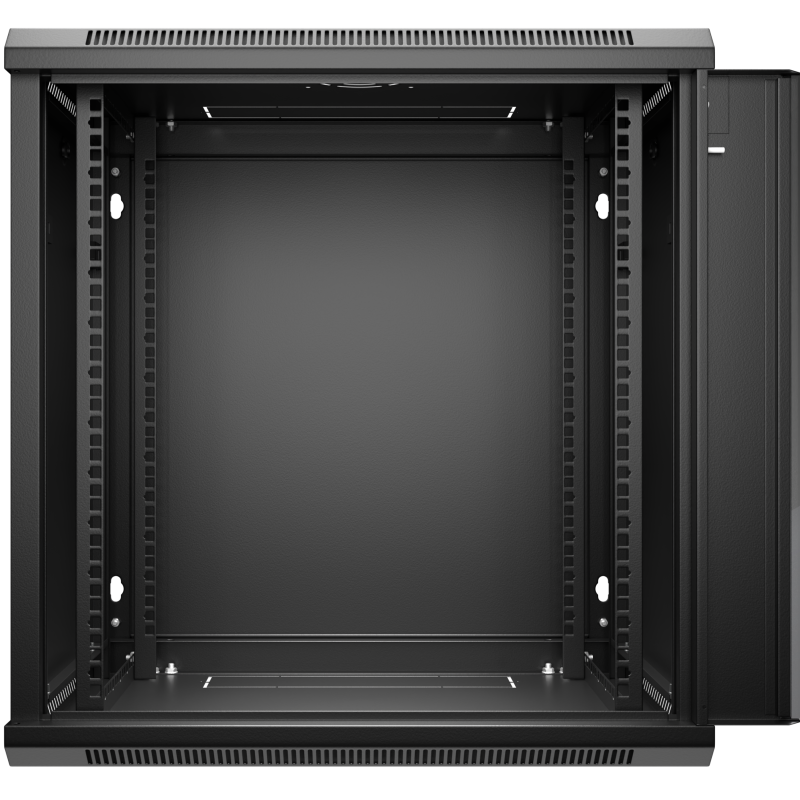 Netrack wall cabinet F-Line Rack 19", 12U/600x450mm - black, glass ...