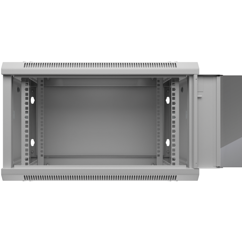 Netrack wall cabinet F-Line Rack 19", 6U/600x450mm - gray, glass doors ...