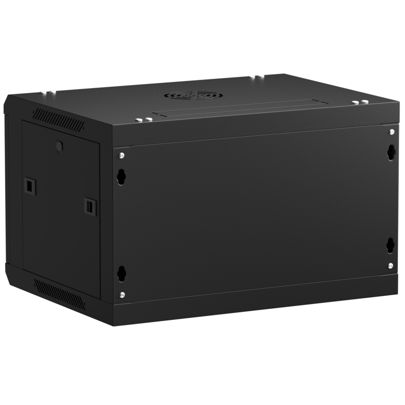 Netrack wall cabinet F-Line Rack 19", 6U/600x450mm - black, glass door ...