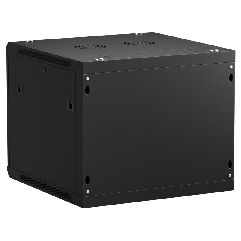 Netrack wall cabinet F-Line Rack 19", 9U/600x600mm - black, glass door ...