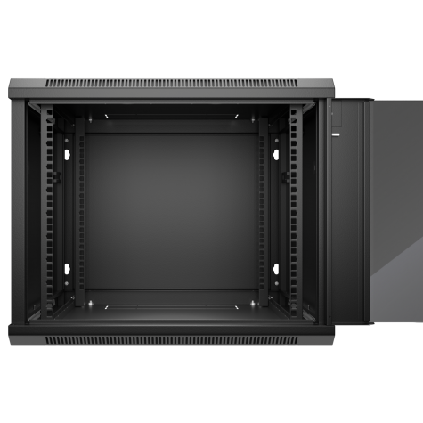 Netrack wall cabinet F-Line Rack 19", 9U/600x600mm - black, glass door ...