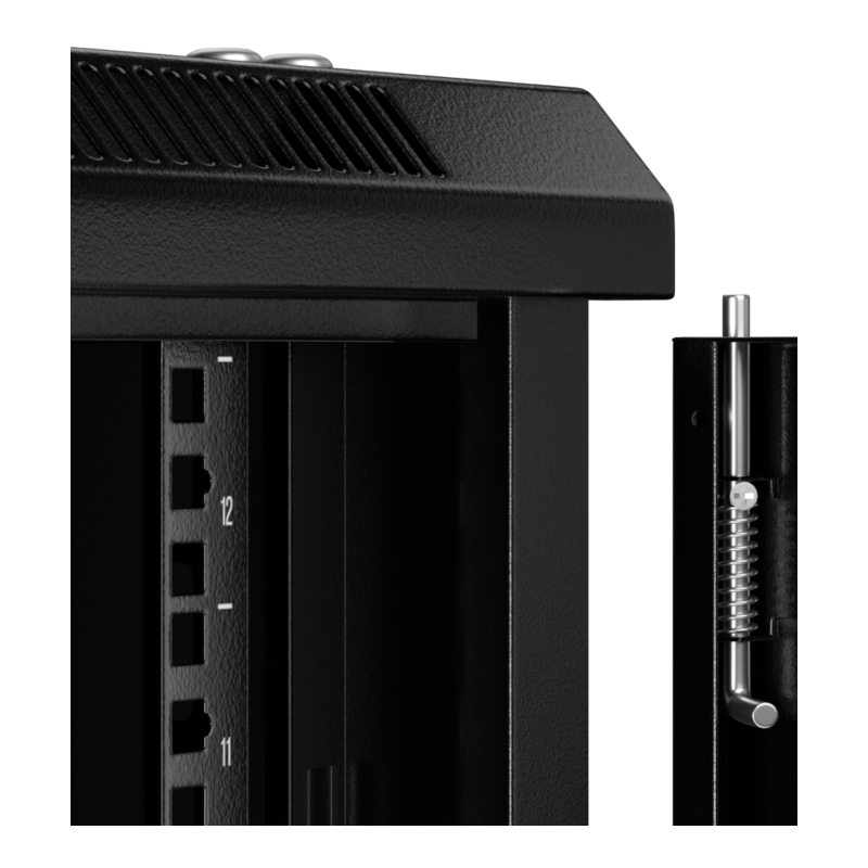 Netrack wall cabinet F-Line Rack 19", 12U/600x600mm - black, glass ...