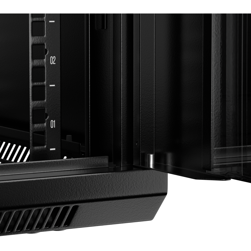 Netrack wall cabinet F-Line Rack 19", 15U/600x450mm - black, glass ...