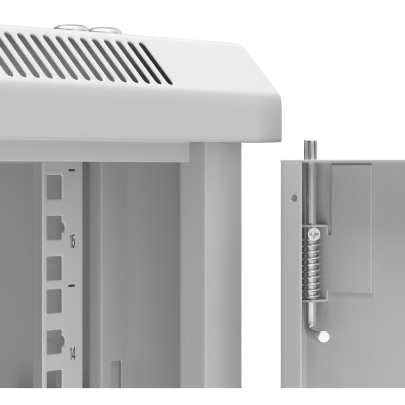 Netrack wall cabinet F-Line Rack 19", 15U/600x600mm - gray, glass doors ...