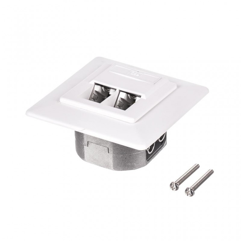 Netrack complete flush-mounted socket 2xRJ45 8p8c FTP Cat6