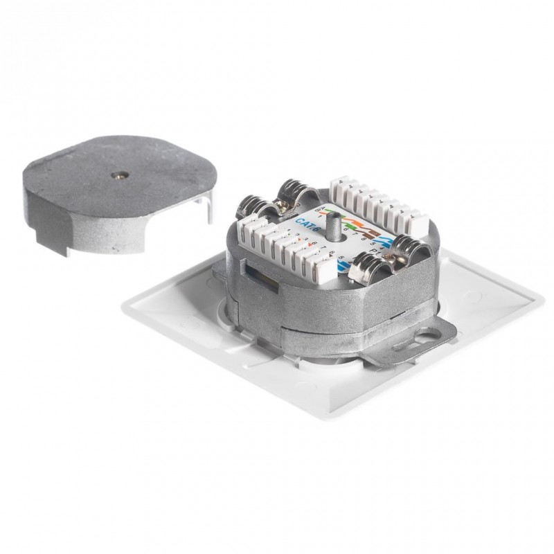 Netrack complete flush-mounted socket 2xRJ45 8p8c FTP Cat6