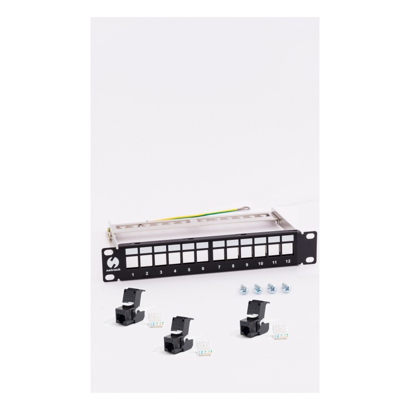 Netrack patch panel keystone 10" 12-ports, UTP, equipped with 12x ...
