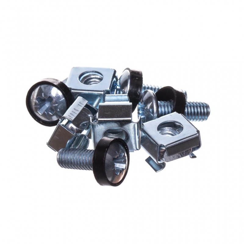 Netrack rack mounting screw (black washer with collar) cpl. 4pcs